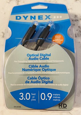 Dynex optical digital audio cable 3 feet DX-AV200 | eBay