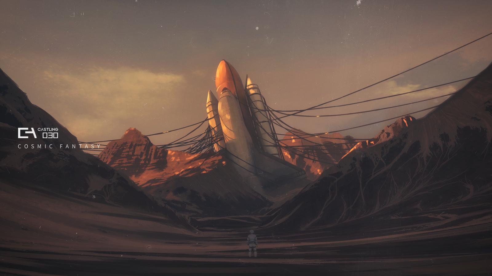 Anime castling science fiction space shuttle wreck pixiv Playmat Gaming ...