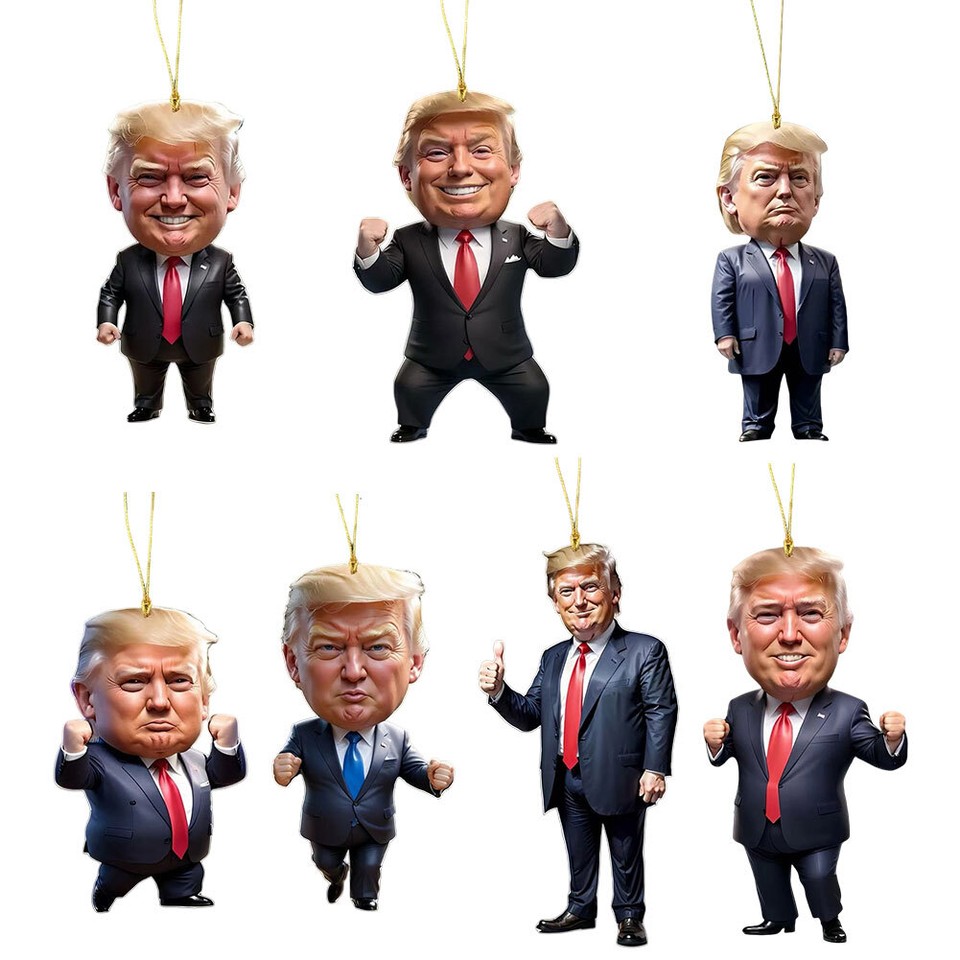 2D Acrylic Christmas Trump Ornaments 2024 Cartoon Trump Pendant for Car Decors | eBay Australia
