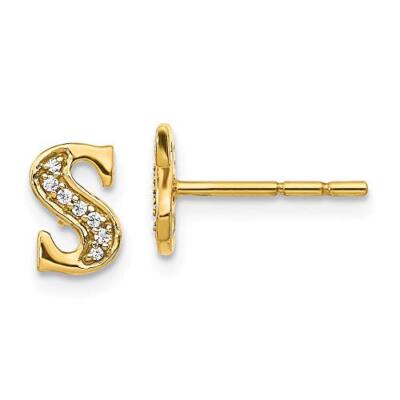 14k Diamond Initial S Earrings | eBay