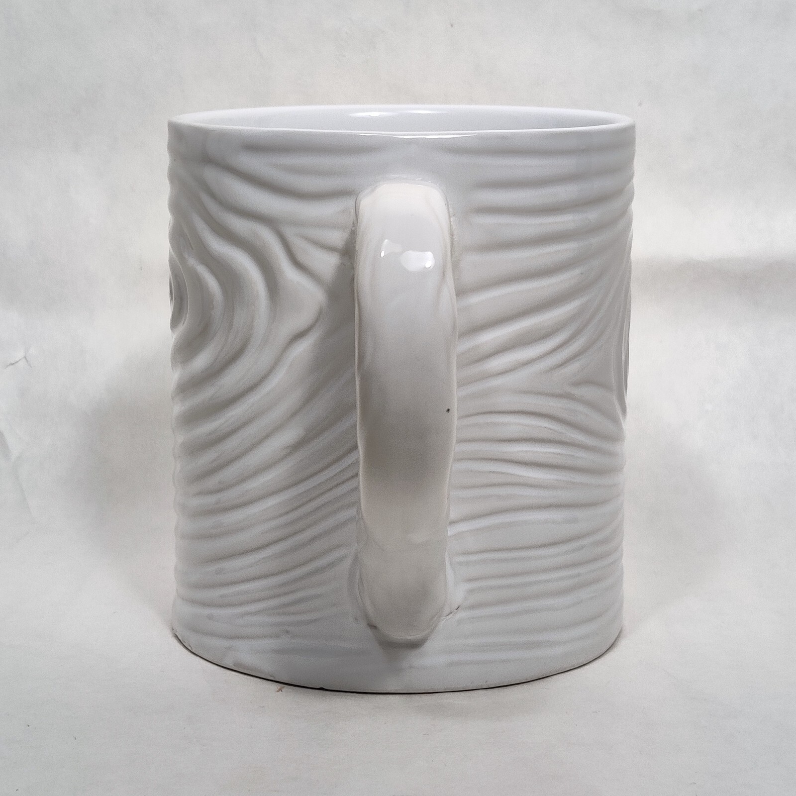 Jumbo Wood Grain Mug White Ceramic Faux Bois Ceramic 28 fl oz Oversized ...