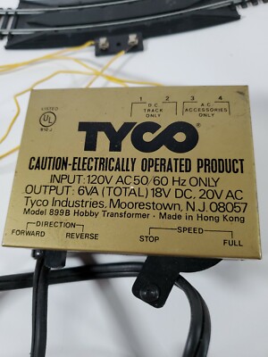 TYCO Model 899B Hobby Model Train Railroad Transformer 6VA 18VDC 20VAC ...