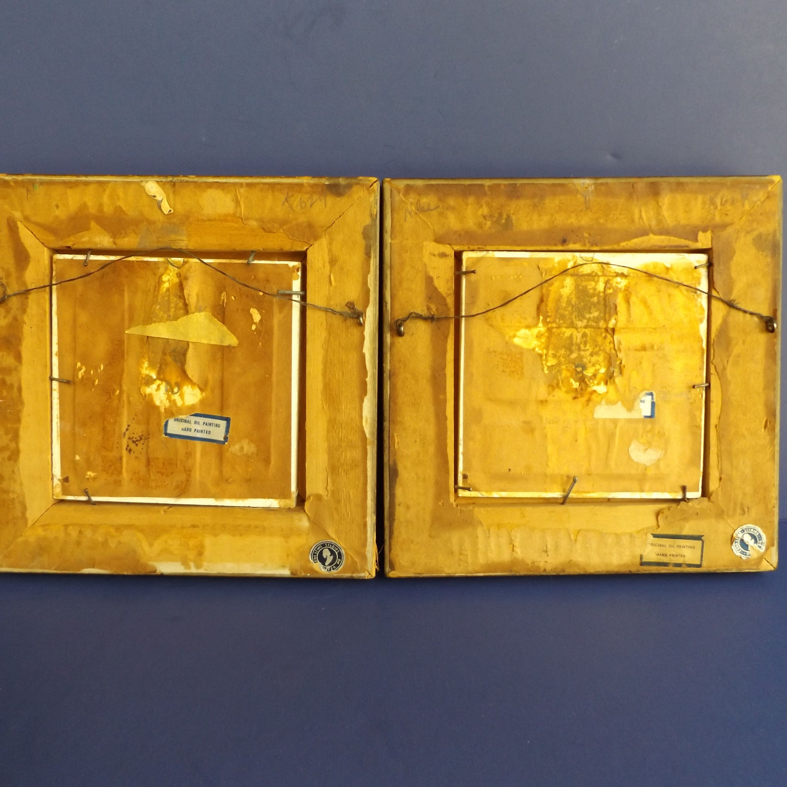 Edna Lewis Studios Signed Handpainted Art Framed Tiles Set of 2 ...