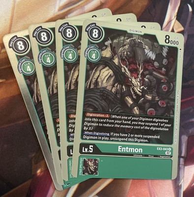 Entmon EX3-043 R Digimon CCG | Draconic Roar NM Playset Of 4 | eBay