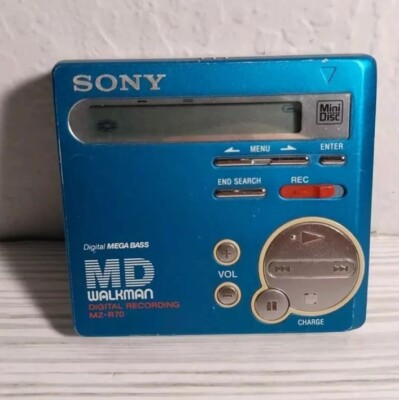 SONY blue Minidisc Player Recorder MZ-R70 MD Walkman PLEASE READ ...