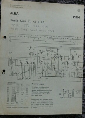 Alba Chassis type 41 42 43 Transistor Radio Service manual | eBay UK