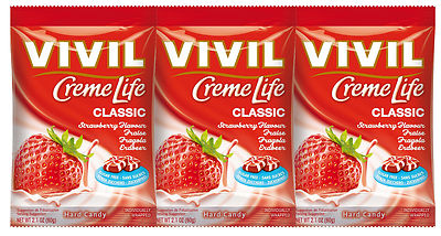 VIVIL Sugar Free Creme Life Strawberry Flavour Sweets 60g (PACK OF 3 ...