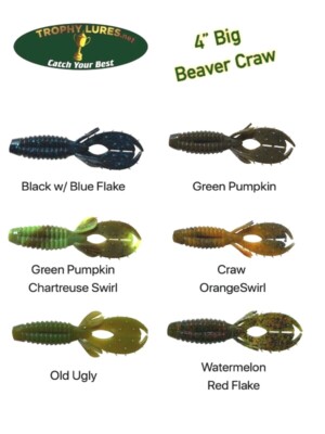 Trophy Lures Big Beaver Craw Creature Bait Jig Trailer / Flipping ...