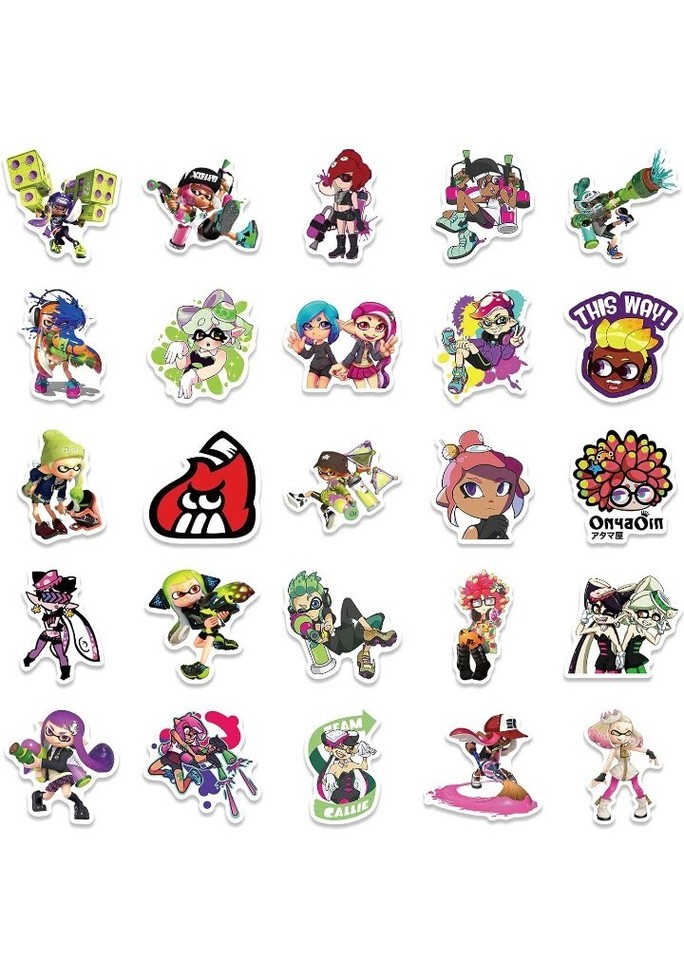 50pcs Splatoon 3 Stickers And Keychain Car Laptop Motorcycle Skateboard ...