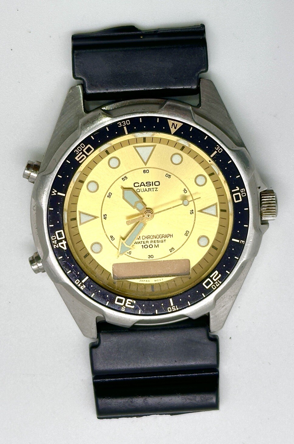 Casio Arnie 358 Amw-320c Diver 100m Quartz Alarm Chronograph Ana-digi ...