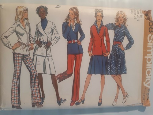 Cardigan Sweater Blouse Skirt Pants Size 10 Simplicity Sewing Pattern ...