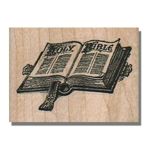 Wood Rubber Stamp, THE HOLY BIBLE, Religious, Pray,Prayer,Cross,Book ...