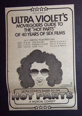 Ultra Violet (Andy Warhol) Hot Parts Musical Comedy 1971 Small Advert ...