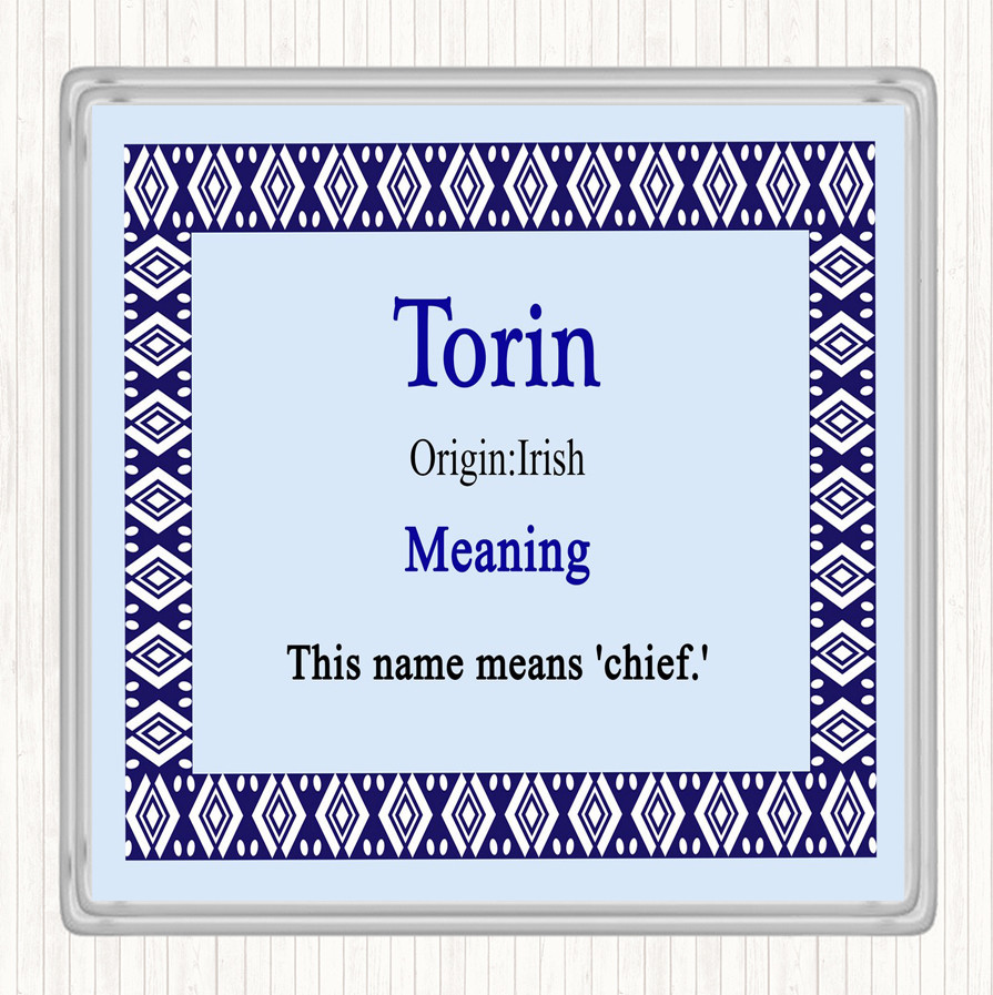 Torin Name Meaning Drinks Mat Coaster Blue | eBay UK