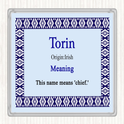 Torin Name Meaning Drinks Mat Coaster Blue | eBay UK