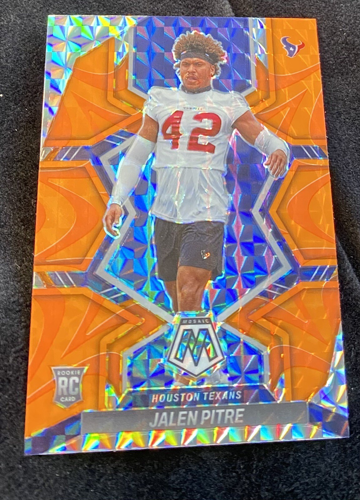 2022 Panini Mosaic Jalen Pitre Orange Reactive Mosaic RC SP #382 ...