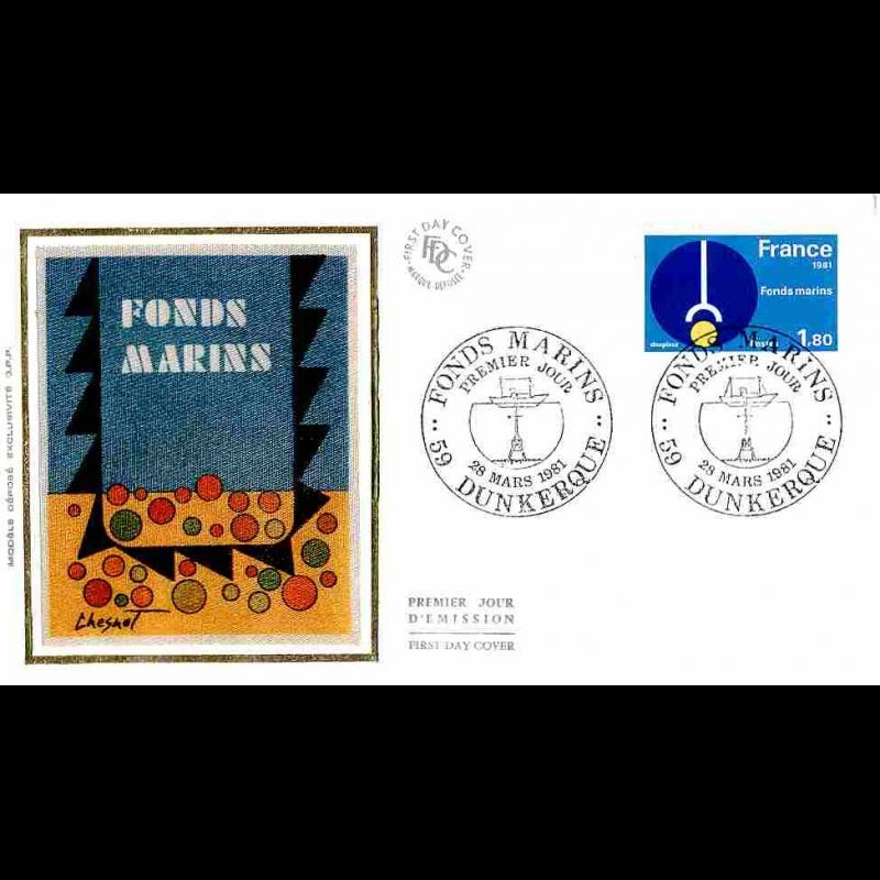 FDC soie - Les Fonds Marins - 28/3/1981 Dunkerque | eBay