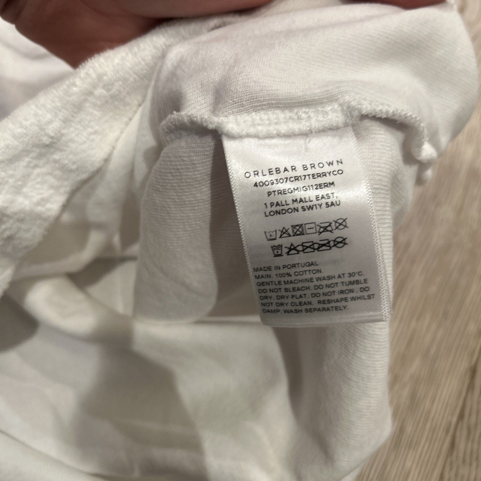Orlebar Brown Mens Medium White Terry Cloth Polo Shirt | eBay