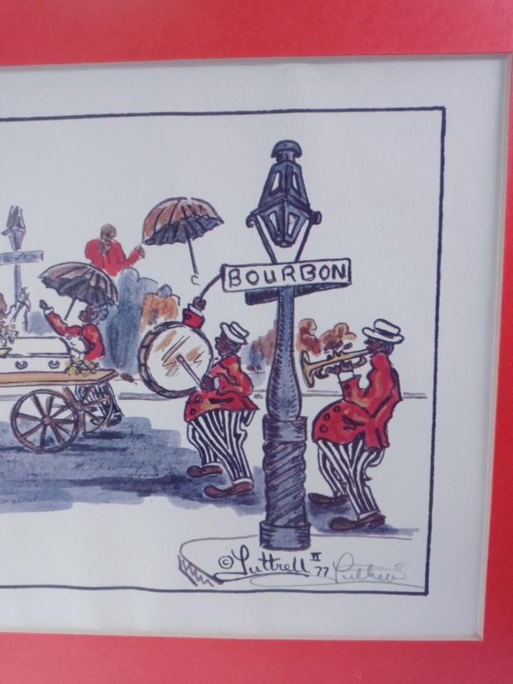 George Luttrell New Orleans Parade Signed Artwork Print Bourbon Street ...