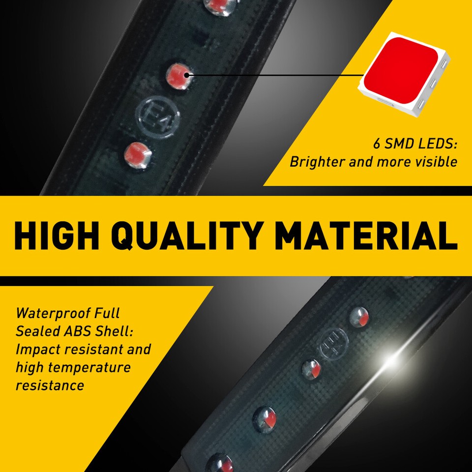 Amber/Red Smoked Strip LED Running Light For Trailer Signal light ...