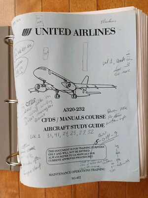 United airlines A320-232 CFDS/Manual Course Aircraft Study Guide | eBay