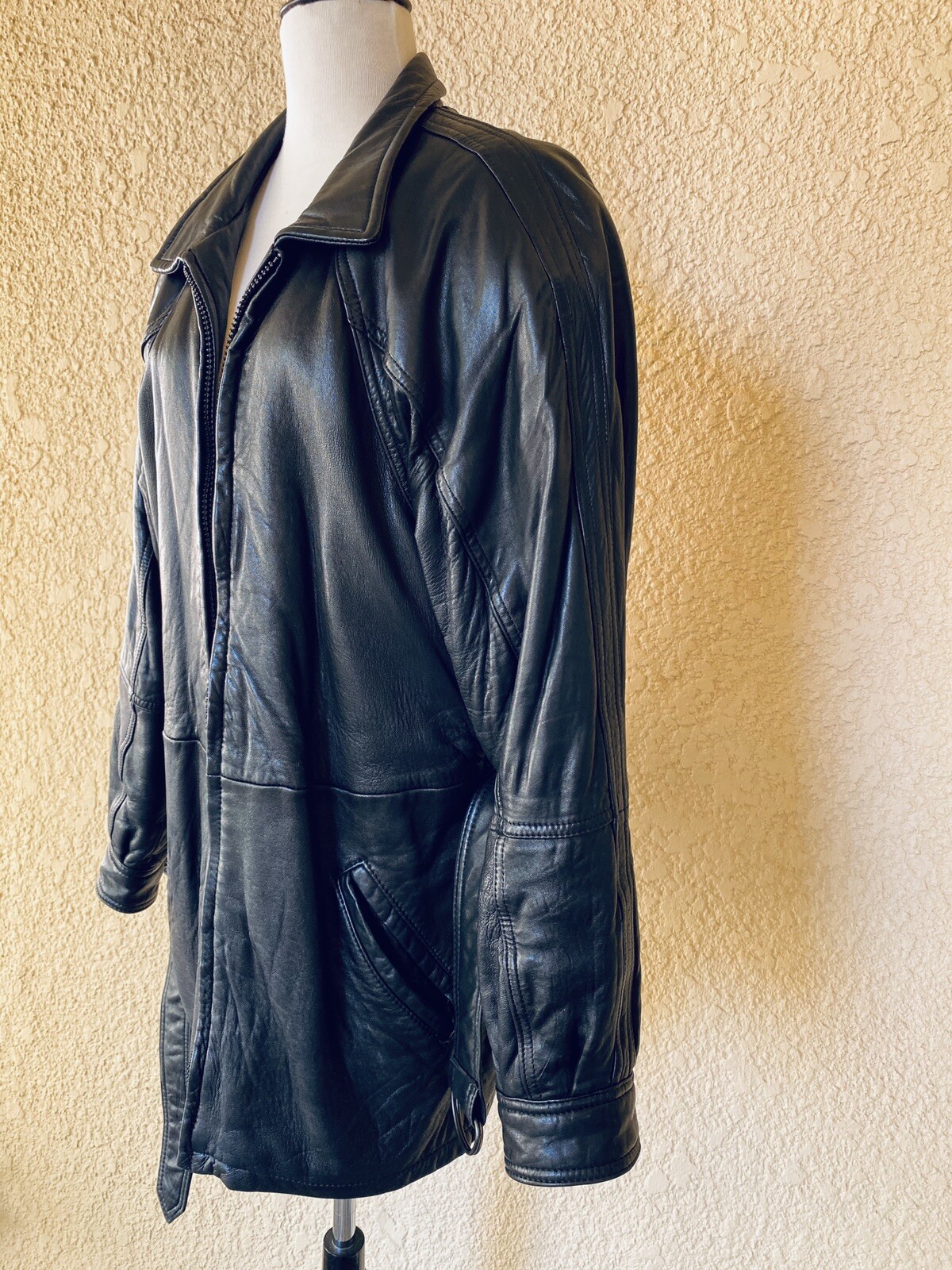 Vintage Andrew Marc Black Leather Jacket Small - Gem