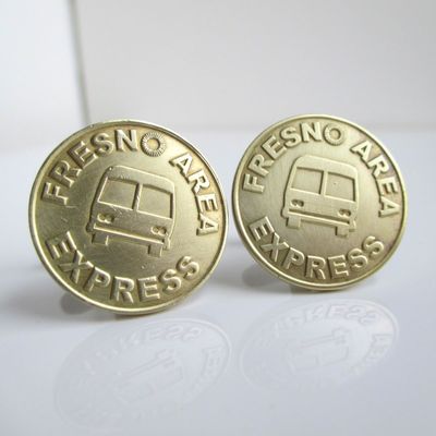 FRESNO CA Transit Token Cuff Links - Repurposed Vintage Gold / Brass ...
