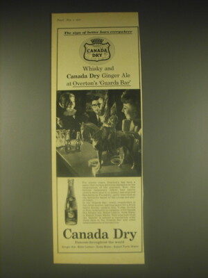 1962 Canada Dry Ginger Ale Ad - Overton's Guards Bar | eBay