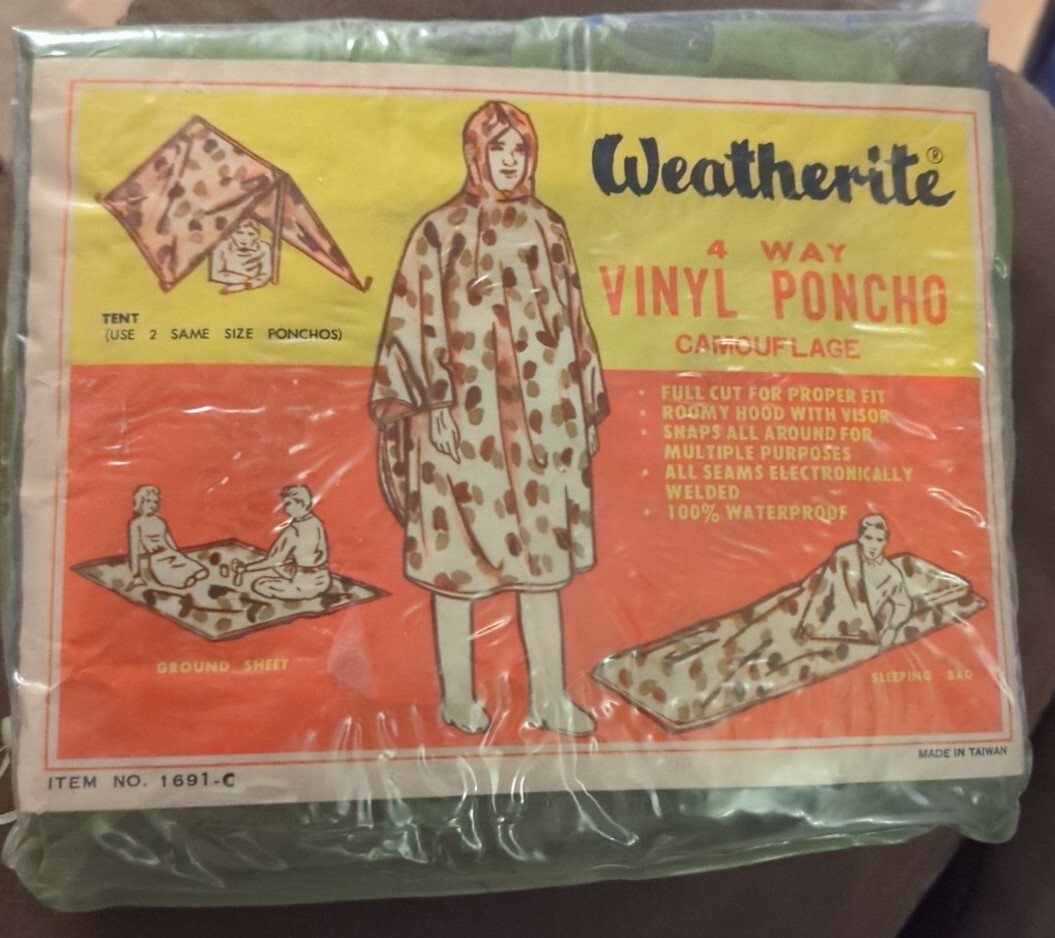 Rare Vintage Weatherite 4-Way Wet Weather Waterproof Vinyl Poncho! | eBay