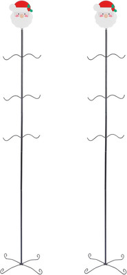 2 Pcs Christmas Stocking Holder Freestanding Stocking Tree Stand Metal ...