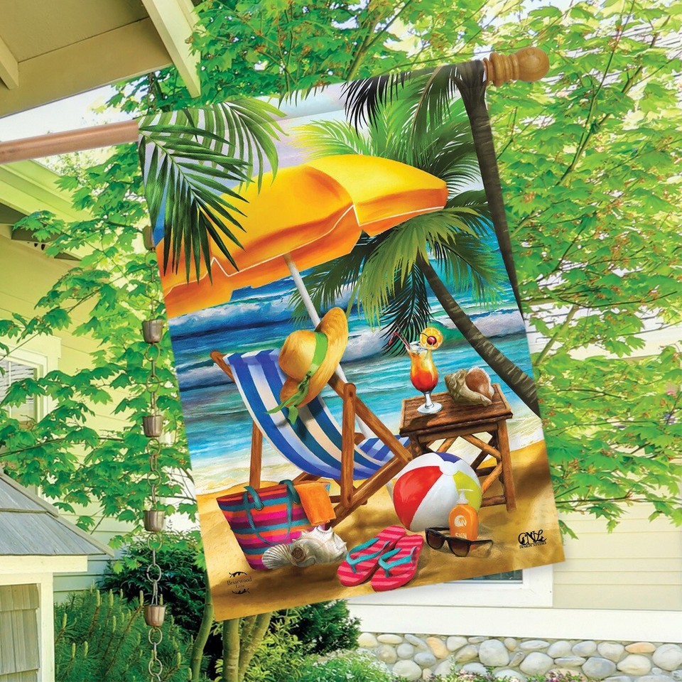 Welcome To Paradise Beach House Flag Nautical 28" x 40" Briarwood Lane ...