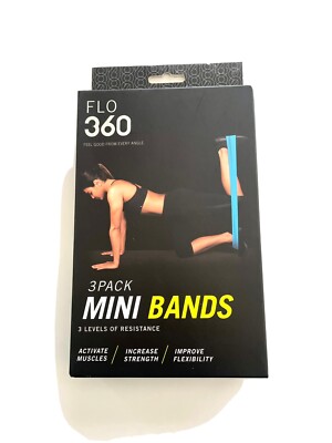 Work out Flo 360 3 Packs of Mini Bands 3 Levels of Resistance NEW IN ...