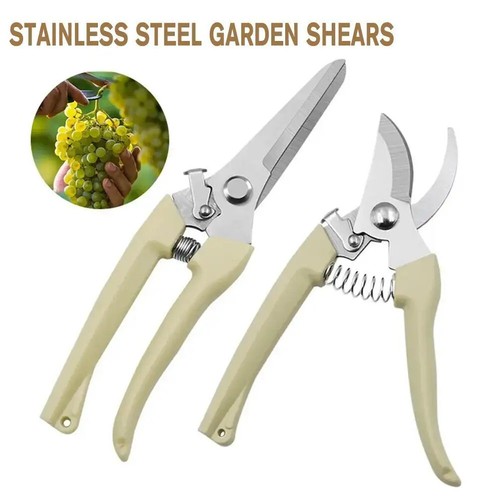 2 Pack Garden Pruning Shears Set Bypass Pruner Straight Blade Scissors ...