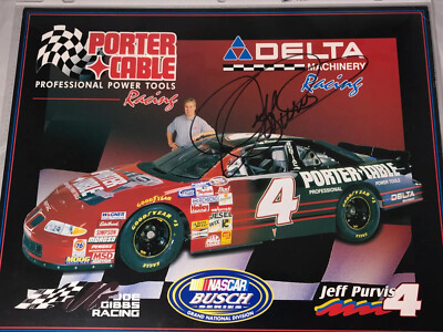 Autographed Jeff Purvis NASCAR Auto Racing Photograph 8 X 10 With COA ...