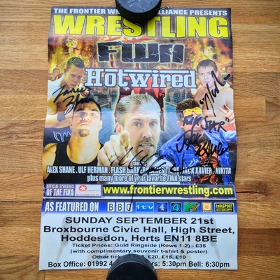 Signed Original FWA Hotwired British Wrestling Poster WWE WWF | eBay UK