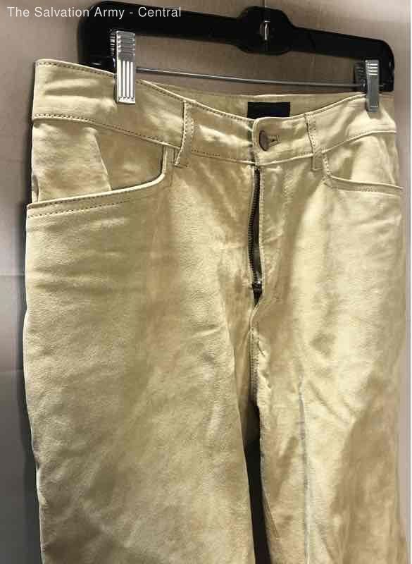 Jou Jou Skins Womens Tan Leather Straight Leg Dress Pants Size 11/12 | eBay