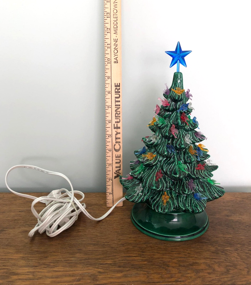 Vintage Christmas Ceramic Christmas Tree 11" W/ Dove Lights, Star ...