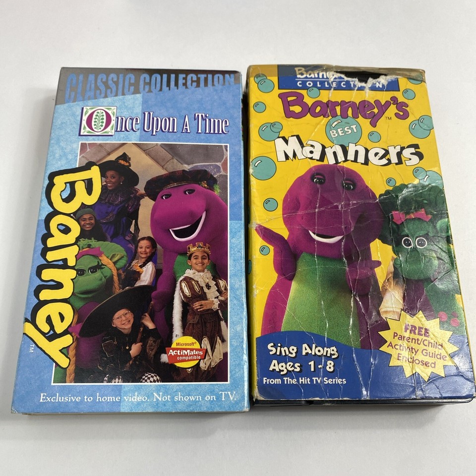 Barney VHS Lot- 11 Tapes Movies Songs Counting Sharing Manners & More ...