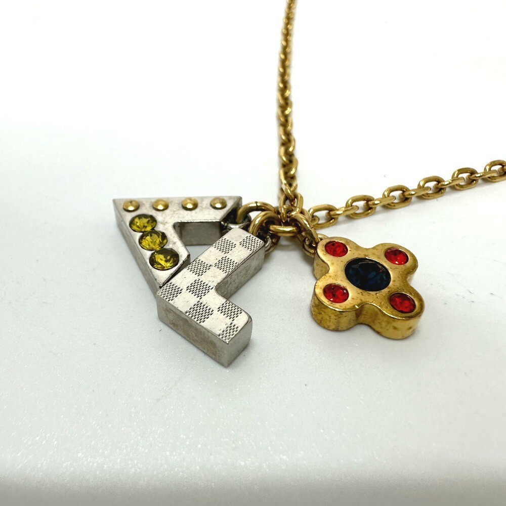 LOUIS VUITTON Necklace Pandantif Love Letters Chain Rhinestone Gold 55 ...