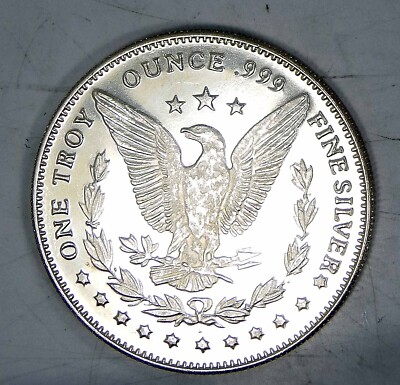 Morgan One 1 Troy Oz .999 Fine Silver Eagle HM Highland Mint PROOF ...