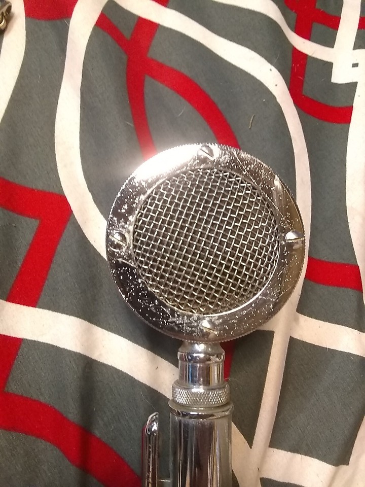 Vintage Astatic Ham Radio Microphone Mic Crystal Audio Music CB Chrome ...