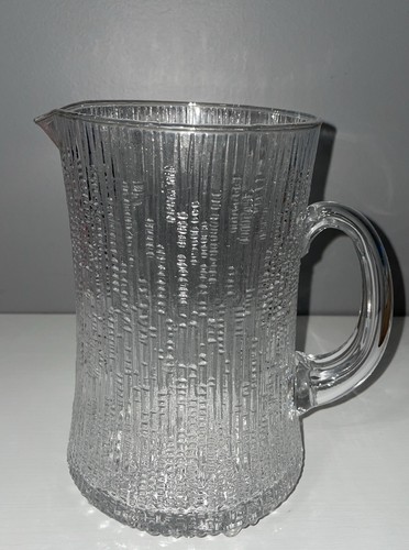iittala Finland~ULTIMA THULE~Ice Lip Glass Pitcher-Bubble Base-Textured ...