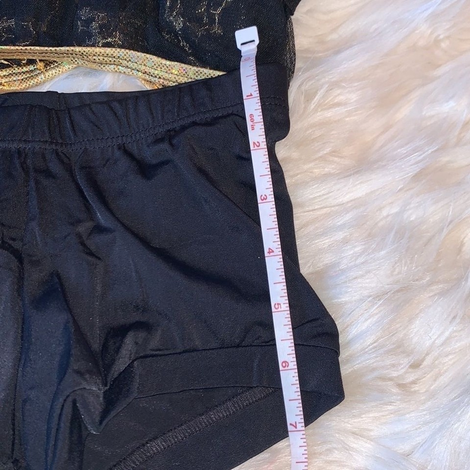 Belly Dance Spanish Arabian Style Black and Gold two piece Costume | eBay