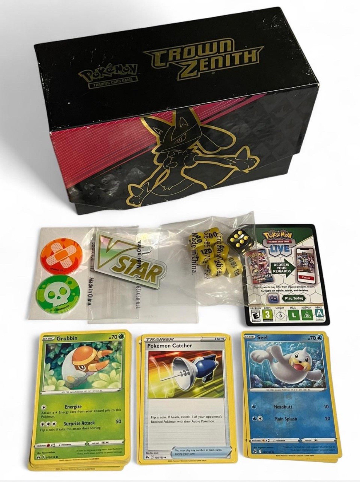 Crown Zenith Pokémon Lot – ETB Box + Dice, Reverse Holos + Trainers ...