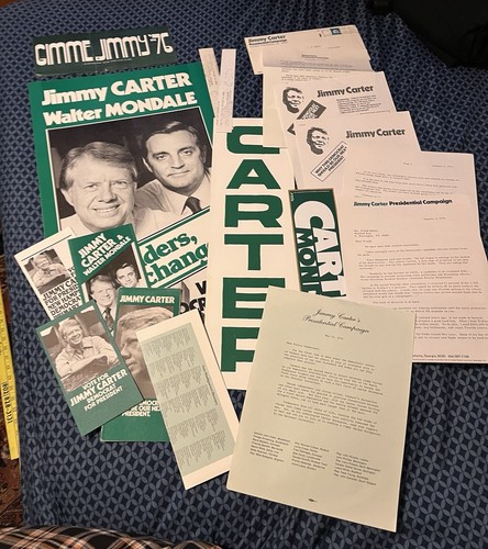 Vintage Jimmy Carter Campaign Poster Paper Sticker 1976 Presidential ...