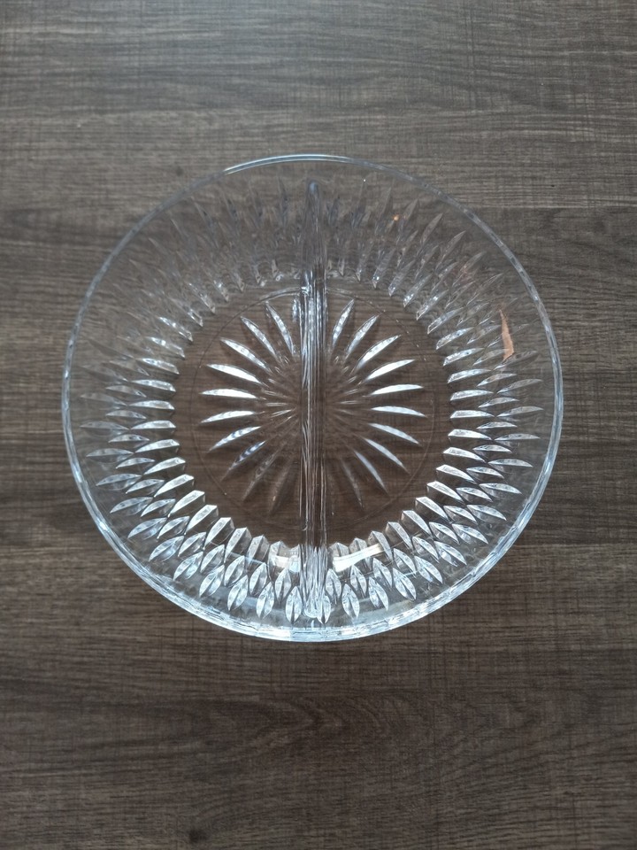 Princess House Highlights Lead Crystal 870 Divided Serving Dish 8 EBay