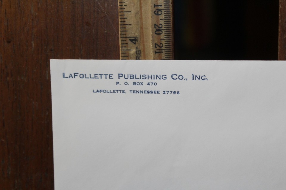 Vintage Envelope 1960's LaFollette Publishing Co. Tennessee | eBay