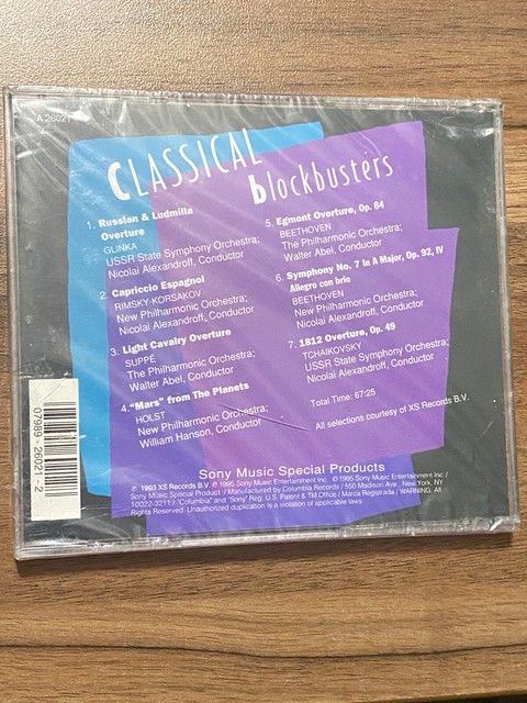 Classical Blockbusters (CD, Dec-1995, Sony Music Distribution (USA ...