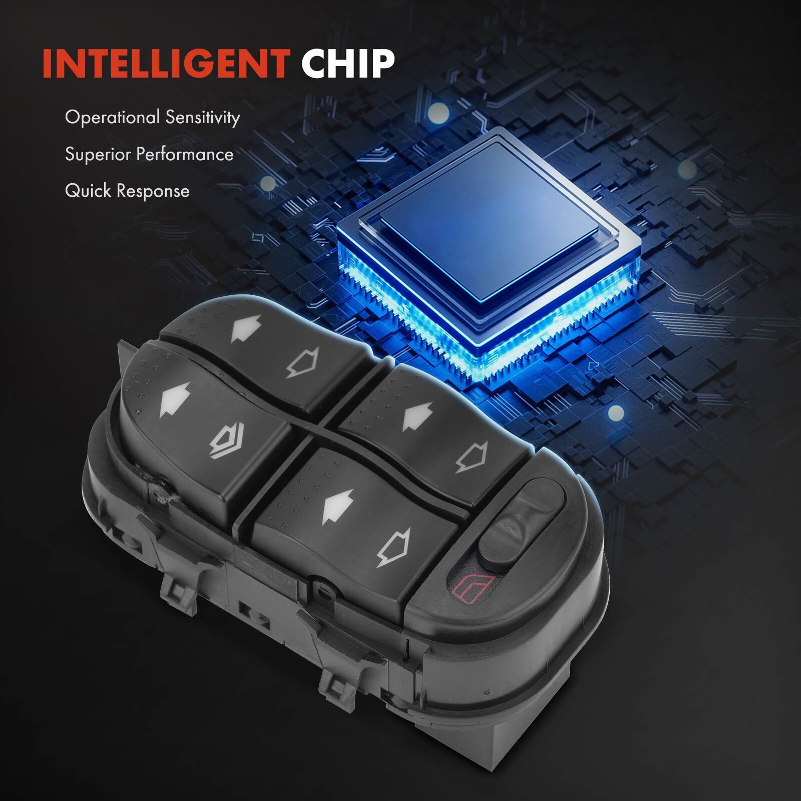 Black Front Driver Side Power Window Switch for Ford Focus 2000 2001 ...