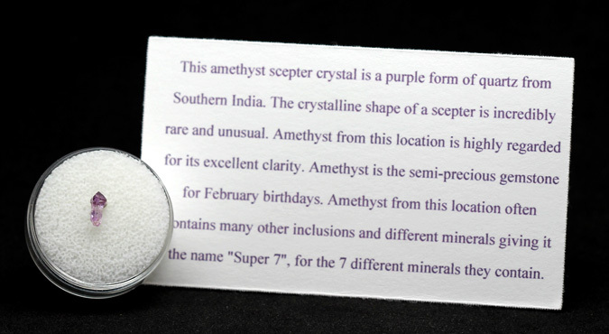 AMETHYST QUARTZ Crystal Cluster Mineral Specimen Purple Scepter w/ ID ...